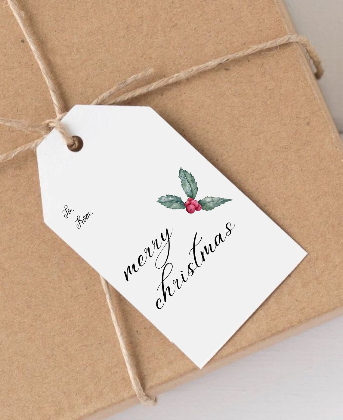 Merry Christmas Tag Christmas Gift Tag Holiday Tag - Etsy