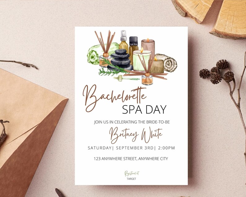 Spa Day Bachelorette Invitation, Spa Day Invite, Spa Bachelorette ...