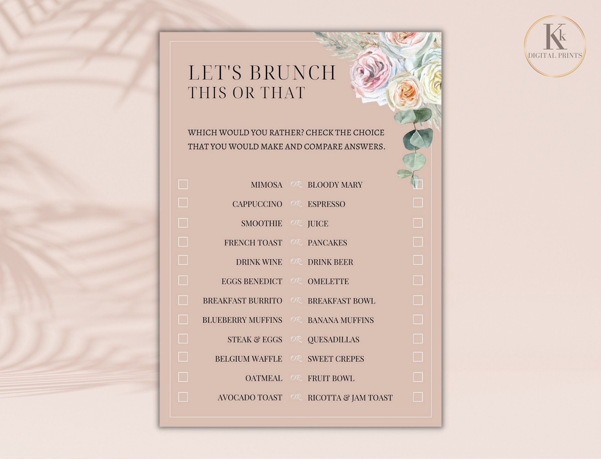 Brunch Party Games, Brunch Games, Bridal Shower Games, Hens Party ...