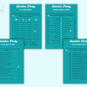 Teen Slumber Party Games, Girl Birthday, Birthday for Her, Party Games ...