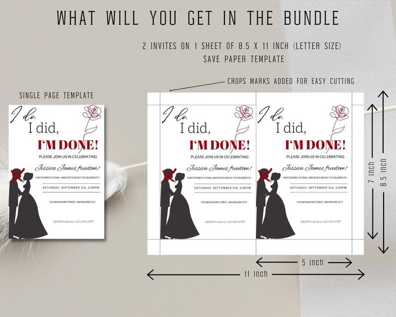Divorce Party Invitation Card Finally Divorced I Do I Did Im - Etsy