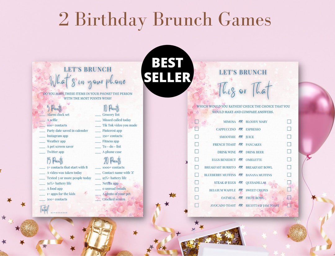 Brunch Party Games, Brunch Games, Bridal Shower Games, Hens Party ...