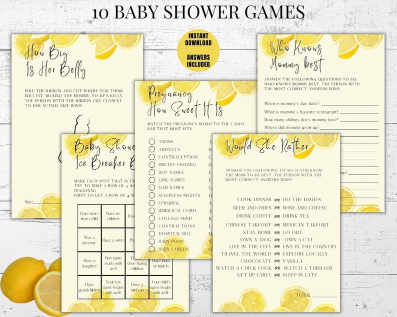 Modern Baby Shower Games Baby Game Bundle Shower Game - Etsy