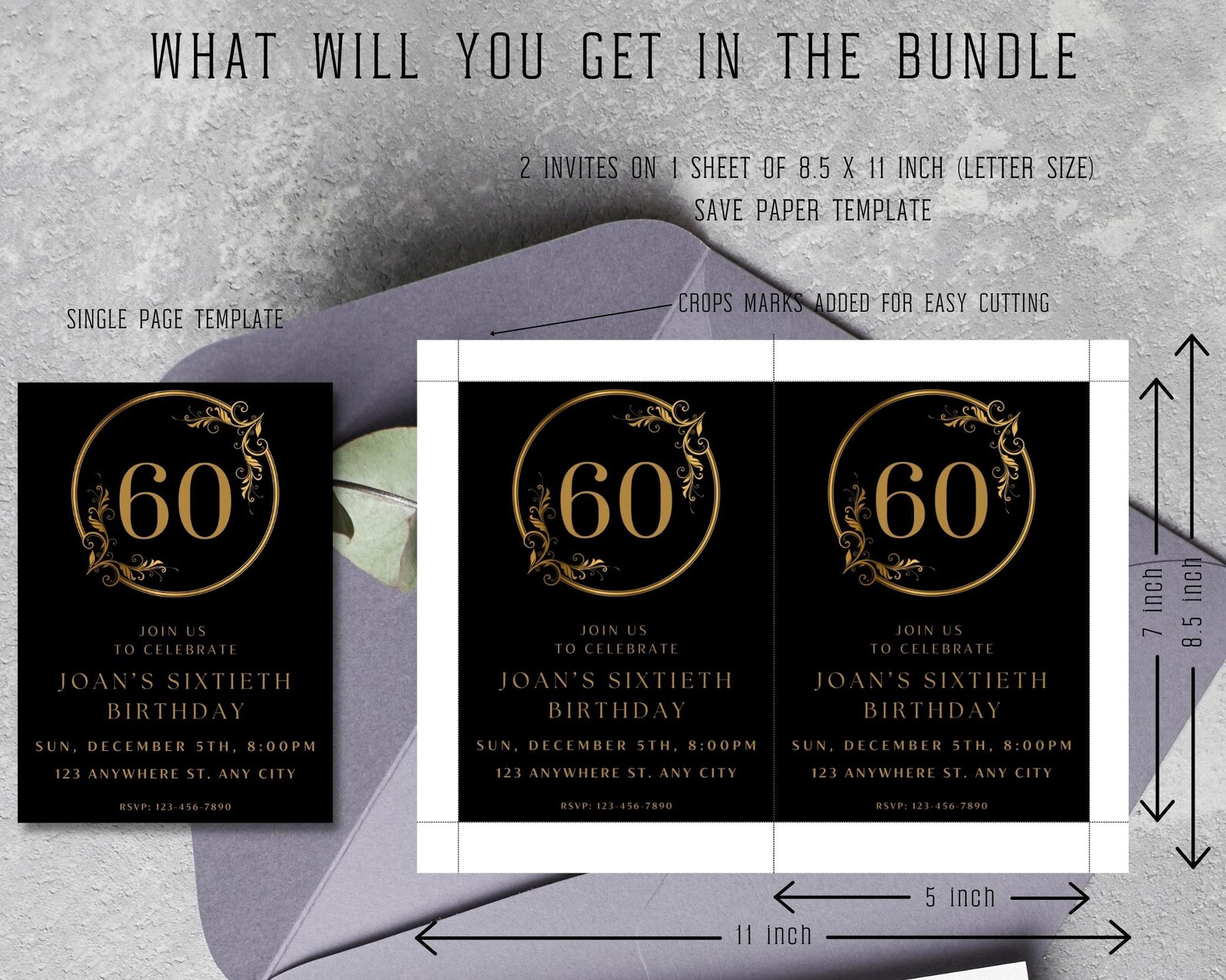 60th Birthday Party Invitation, 60th Invitation, Sixty Birthday, Party ...