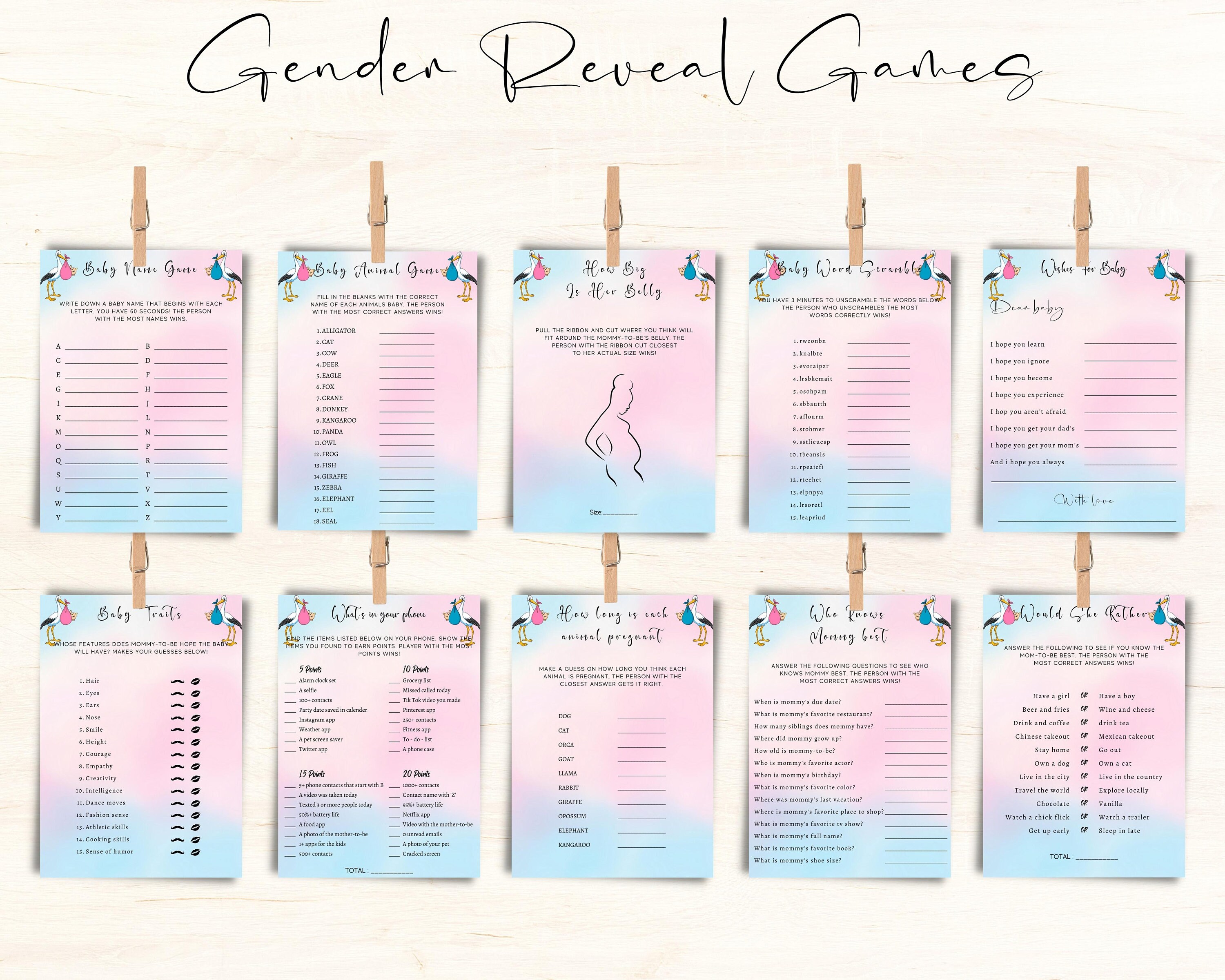 Modern Gender Reveal Games, Baby Shower Games, Gender Reveal Ideas ...