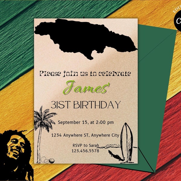 Jamaican Theme Invitations - Etsy