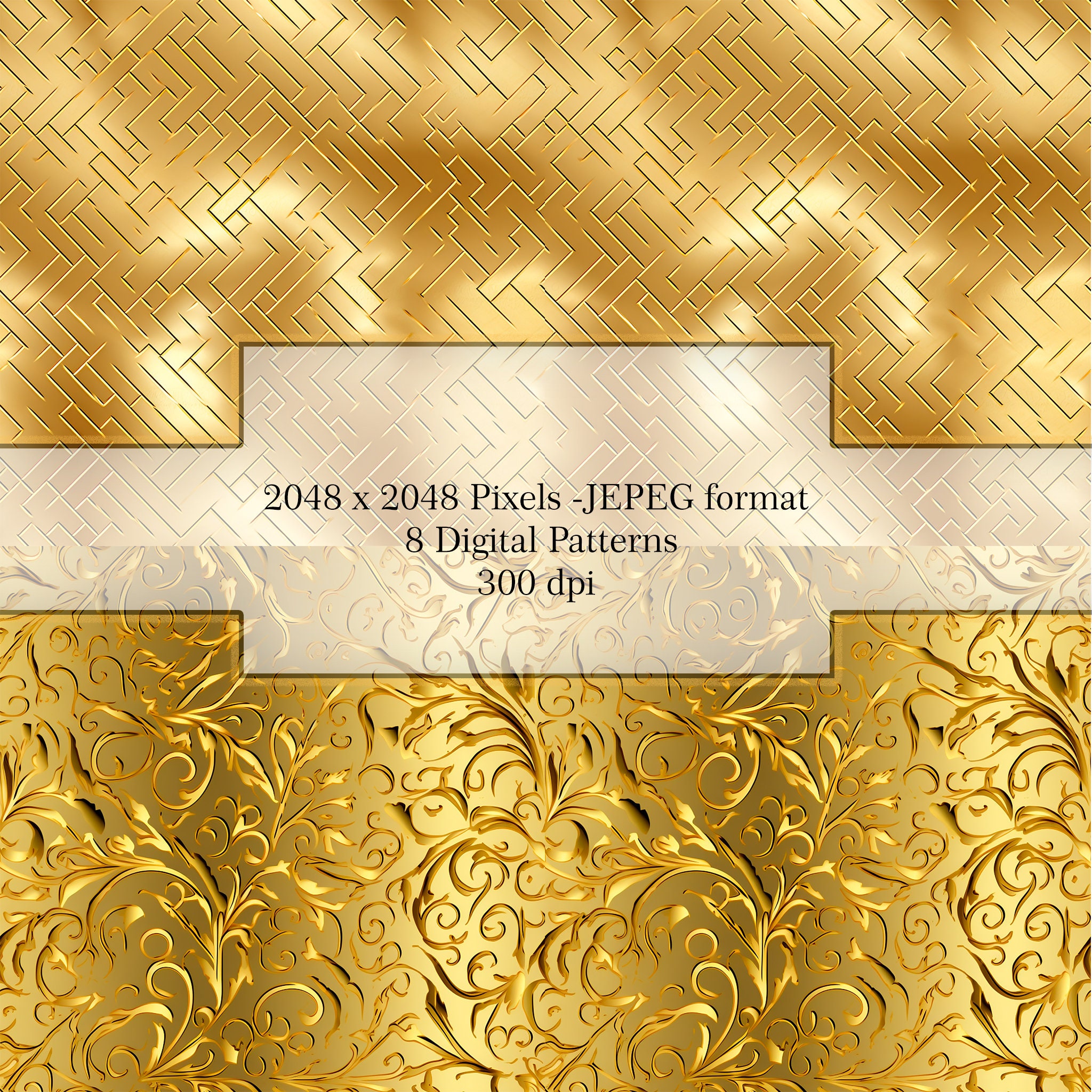 Seamless Gold Patterns With Gold Foil, Gold Textures C Metallic Gold ...