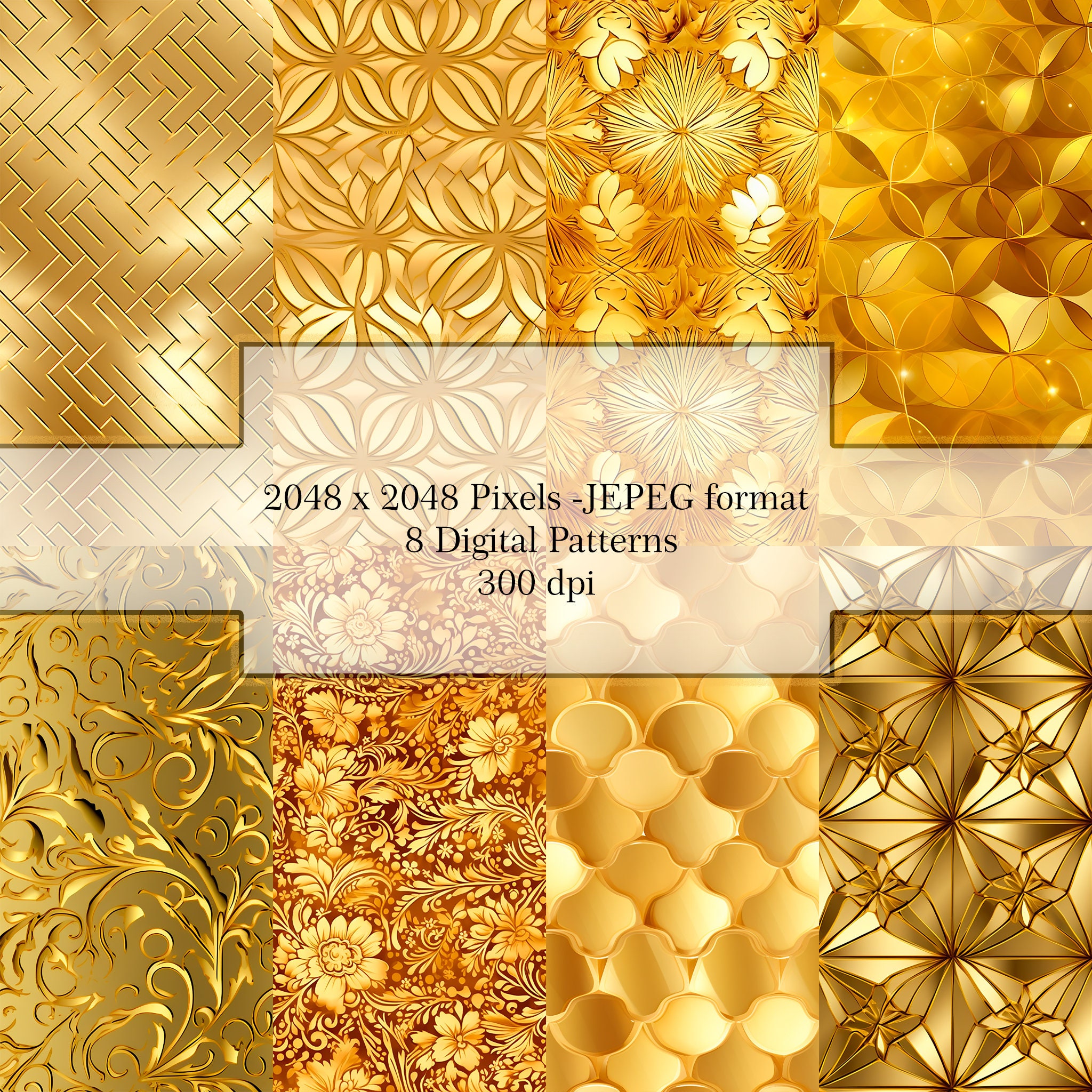 Seamless Gold Patterns With Gold Foil, Gold Textures C Metallic Gold ...