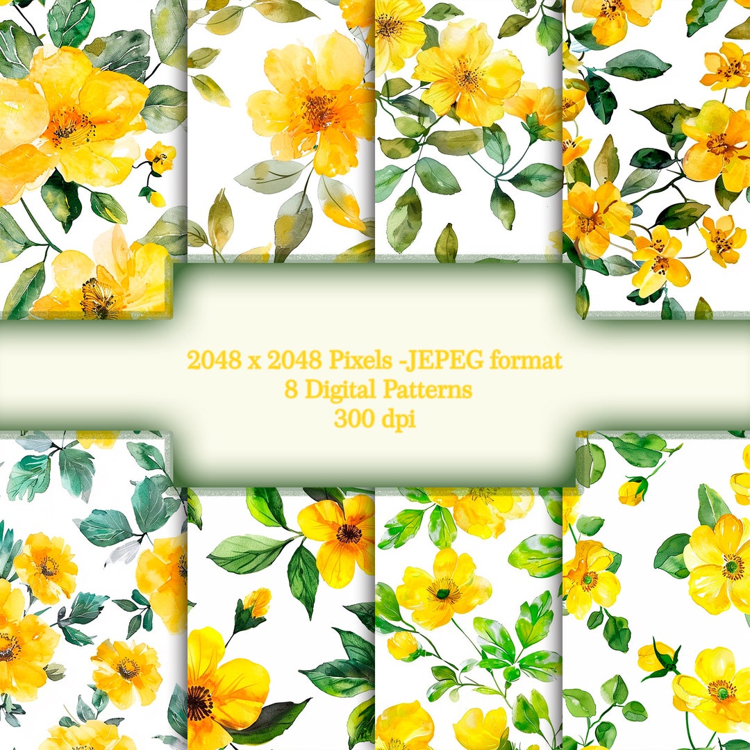Seamless Dusty Yellow Floral Pattern, Delicate Textures With Colors in ...