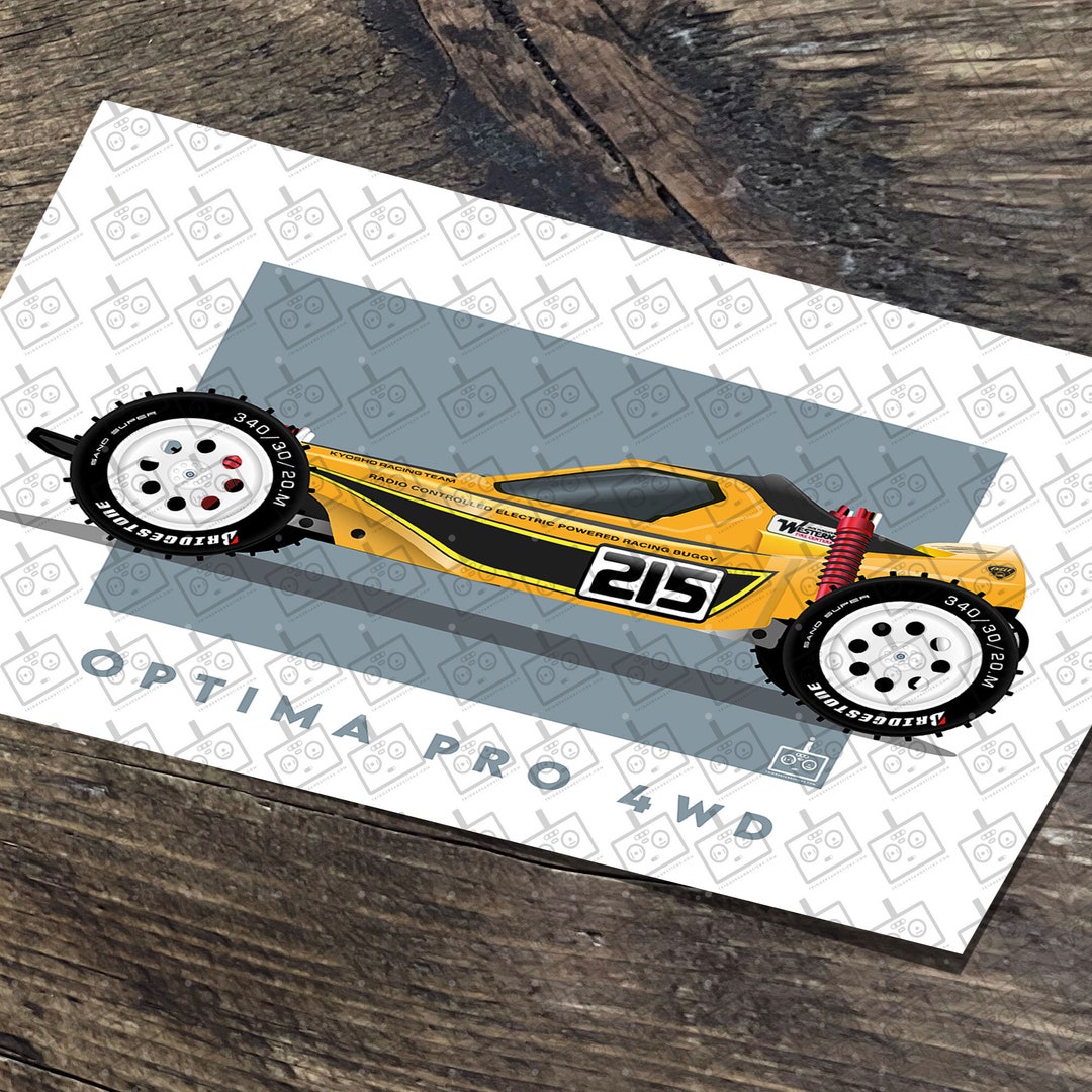 Kyosho Optima Pro Print, A3, Vintage Radio Controlled Car Art, Wall Art ...