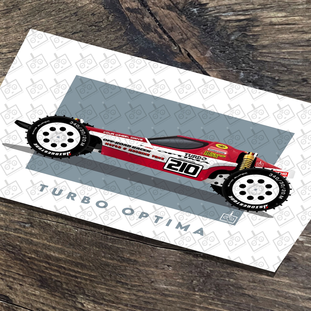 Kyosho Turbo Optima Mid Print, A3, Vintage Radio Controlled Car Art ...