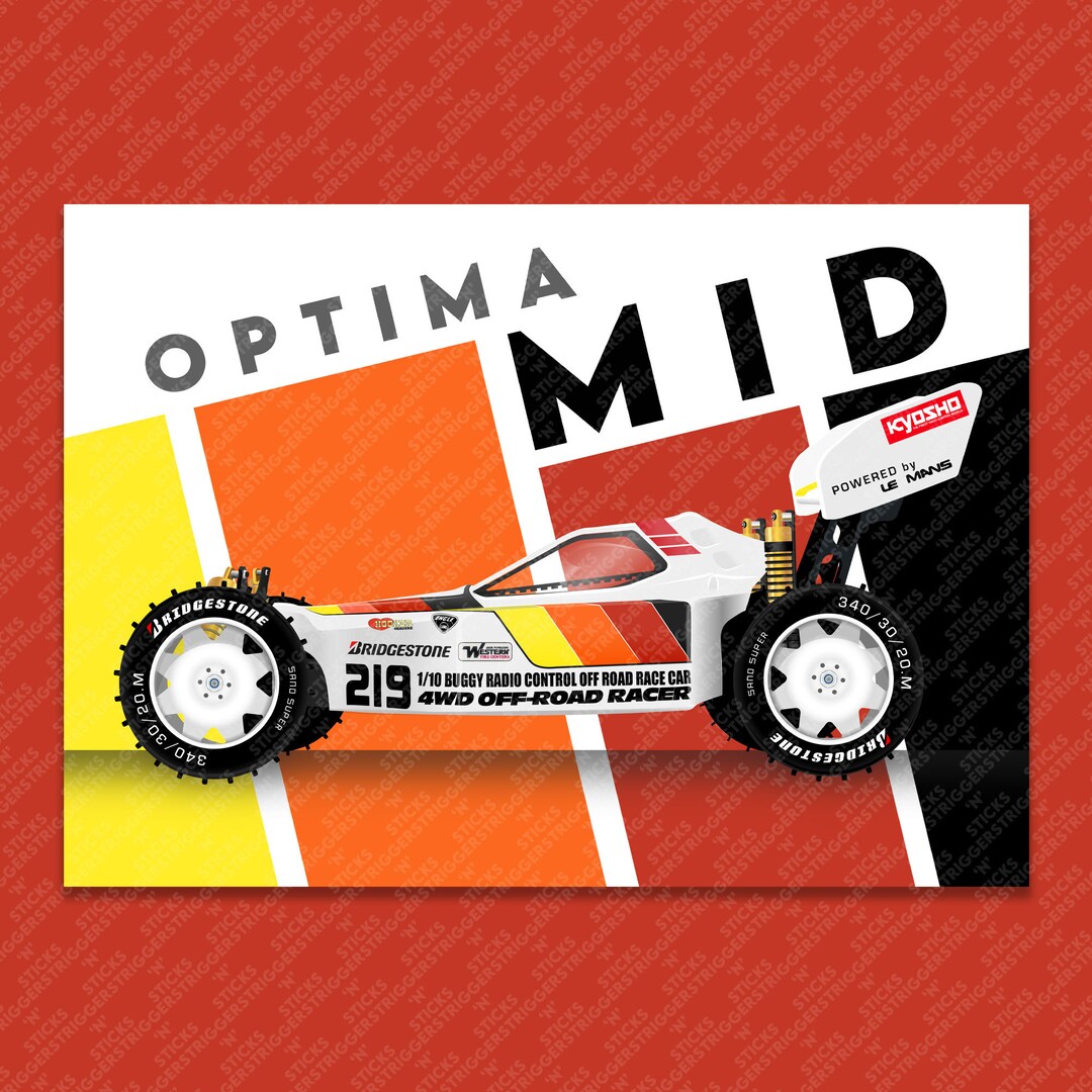 Kyosho Optima Mid Box Art Print A3 Vintage Radio Controlled - Etsy