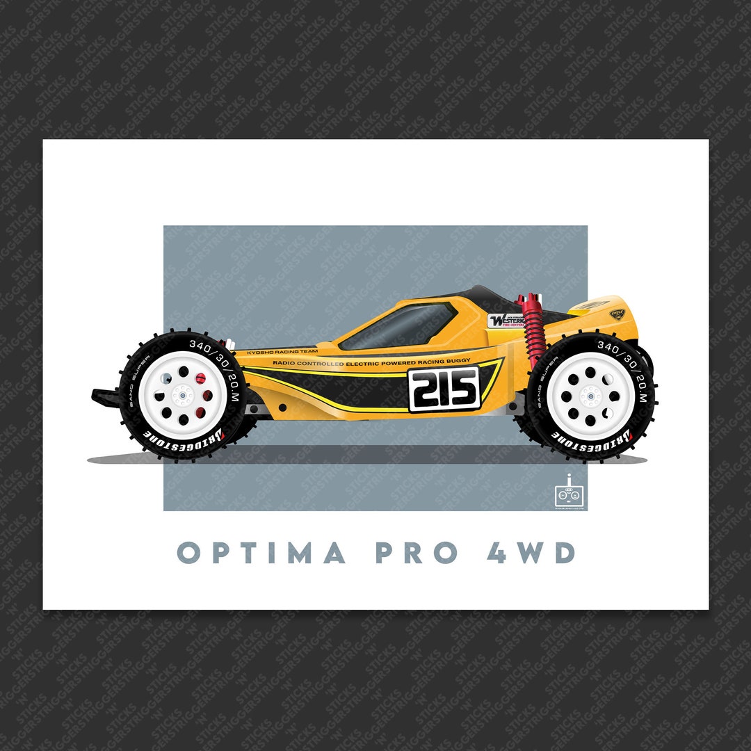 Kyosho Optima Pro Print A3 Vintage Radio Controlled Car Art - Etsy