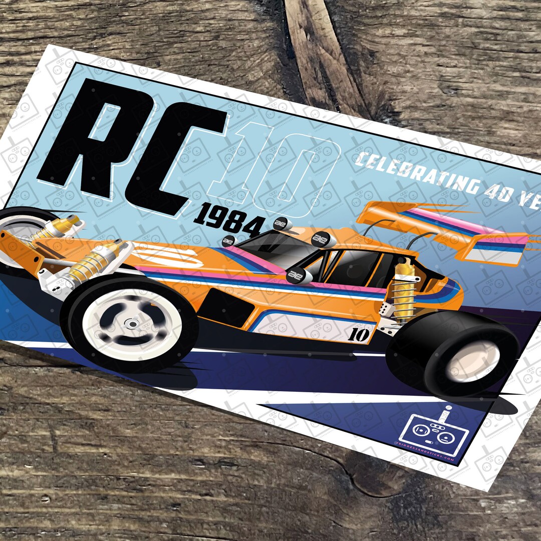 RC10 40th Anniversary Print, A3, Vintage Radio Controlled Car Art, Wall ...