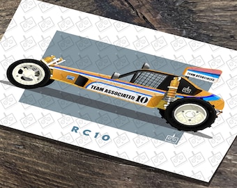 Team Associated RC10 Print, A3, Vintage Radio Controlled Car Art, Wall ...