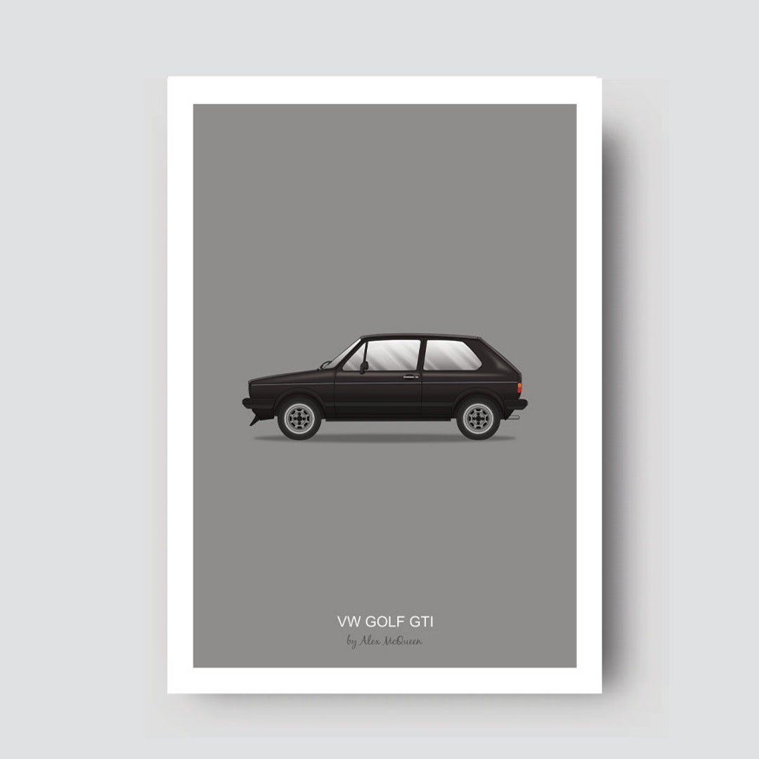 VW Golf GTI Poster Print Car Wall Art / Minimalist / Retro / Original ...