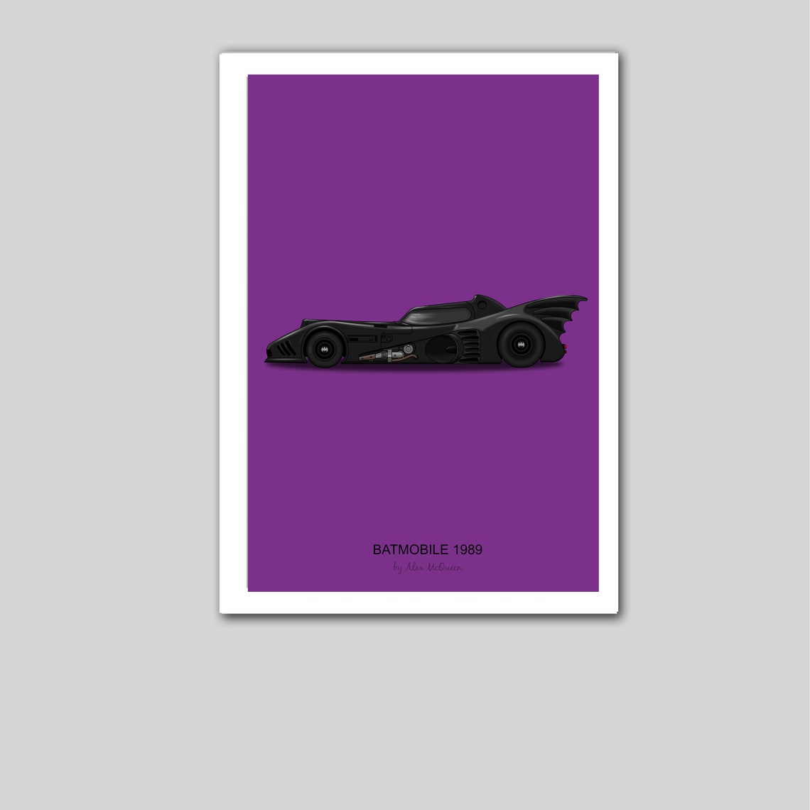 Batmobile Poster Print Car Wall Art / Minimalist / Retro / - Etsy