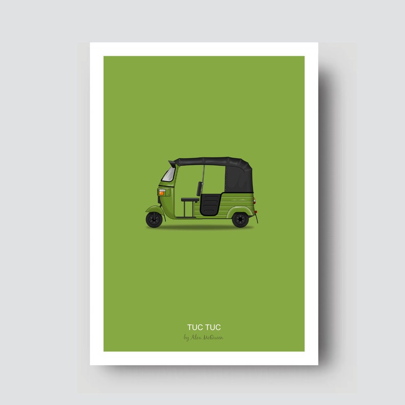 Tuc Tuc Illustration, Rickshaw Wall Art, Funny Car Poster, Car Wall Art ...