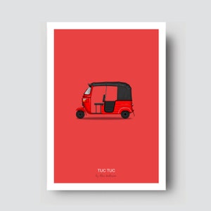 Tuc Tuc Illustration, Rickshaw Wall Art, Funny Car Poster, Car Wall Art ...
