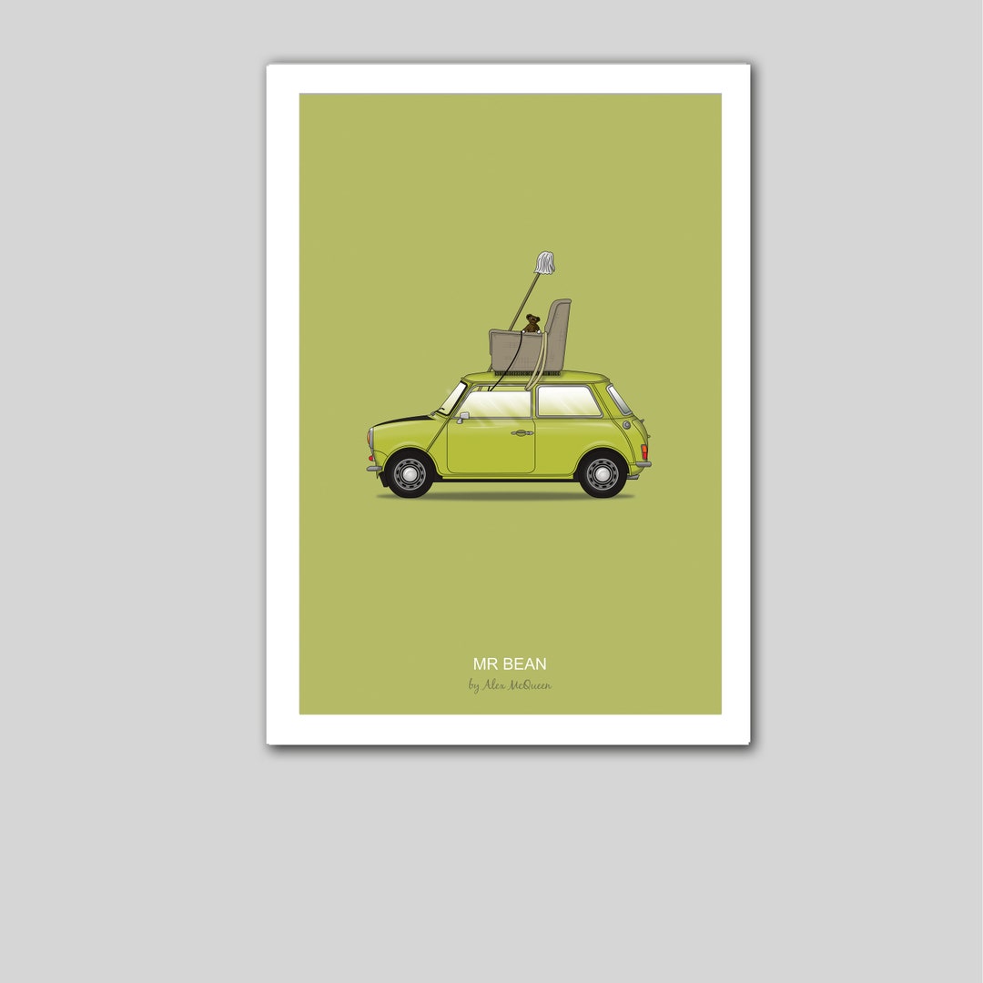 Mr Bean Car Poster Print Car Wall Art / Minimalist / Retro / - Etsy