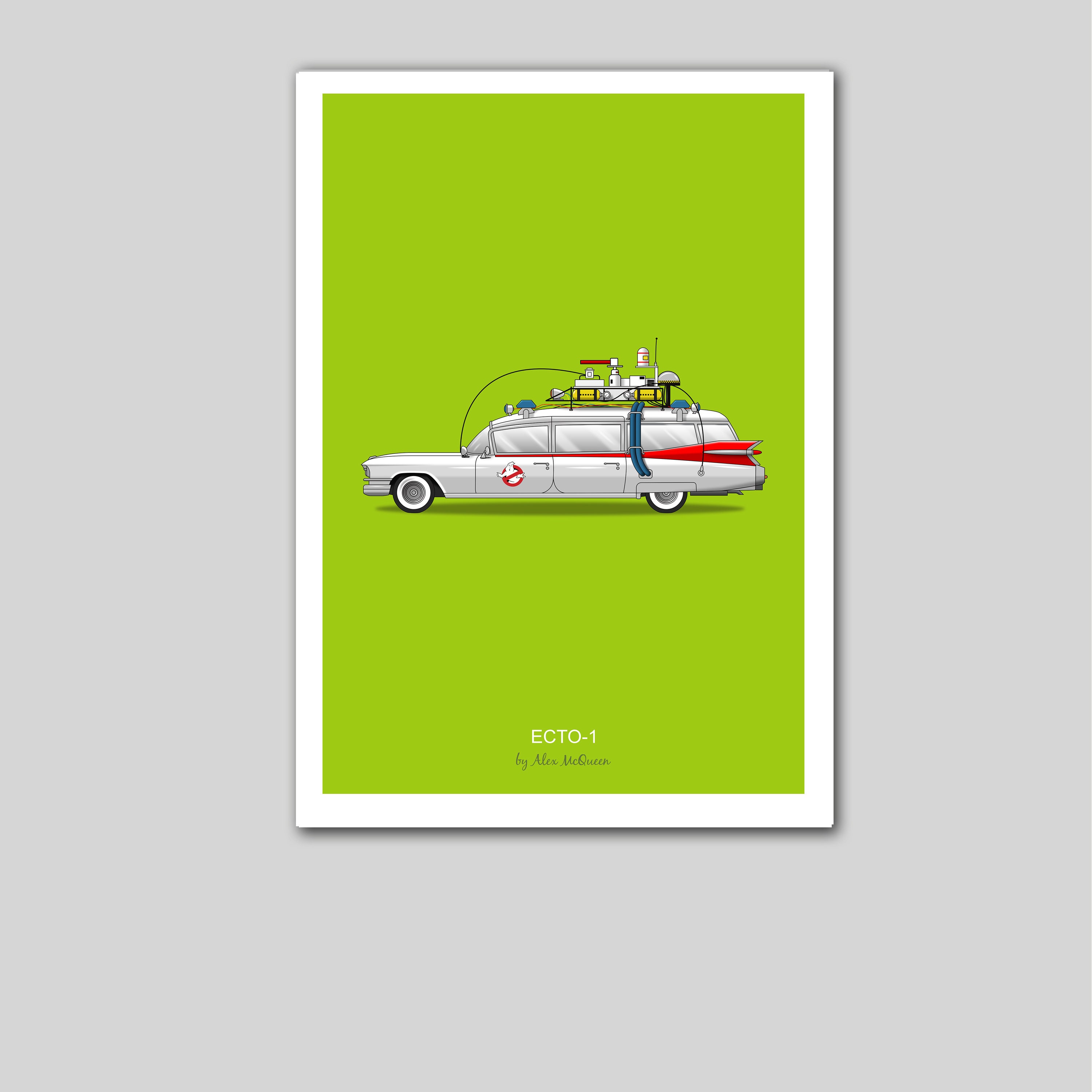 Ghostbusters Ecto-1 Print, Movie Car Print, Cars on Film, Wall Art ...