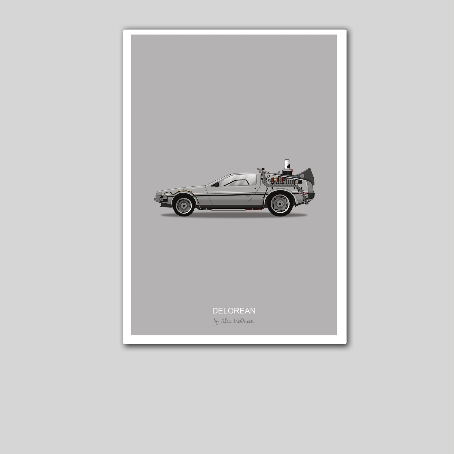 Back to the Future Delorean Poster Print Car Wall Art/ Minimalist/retro ...