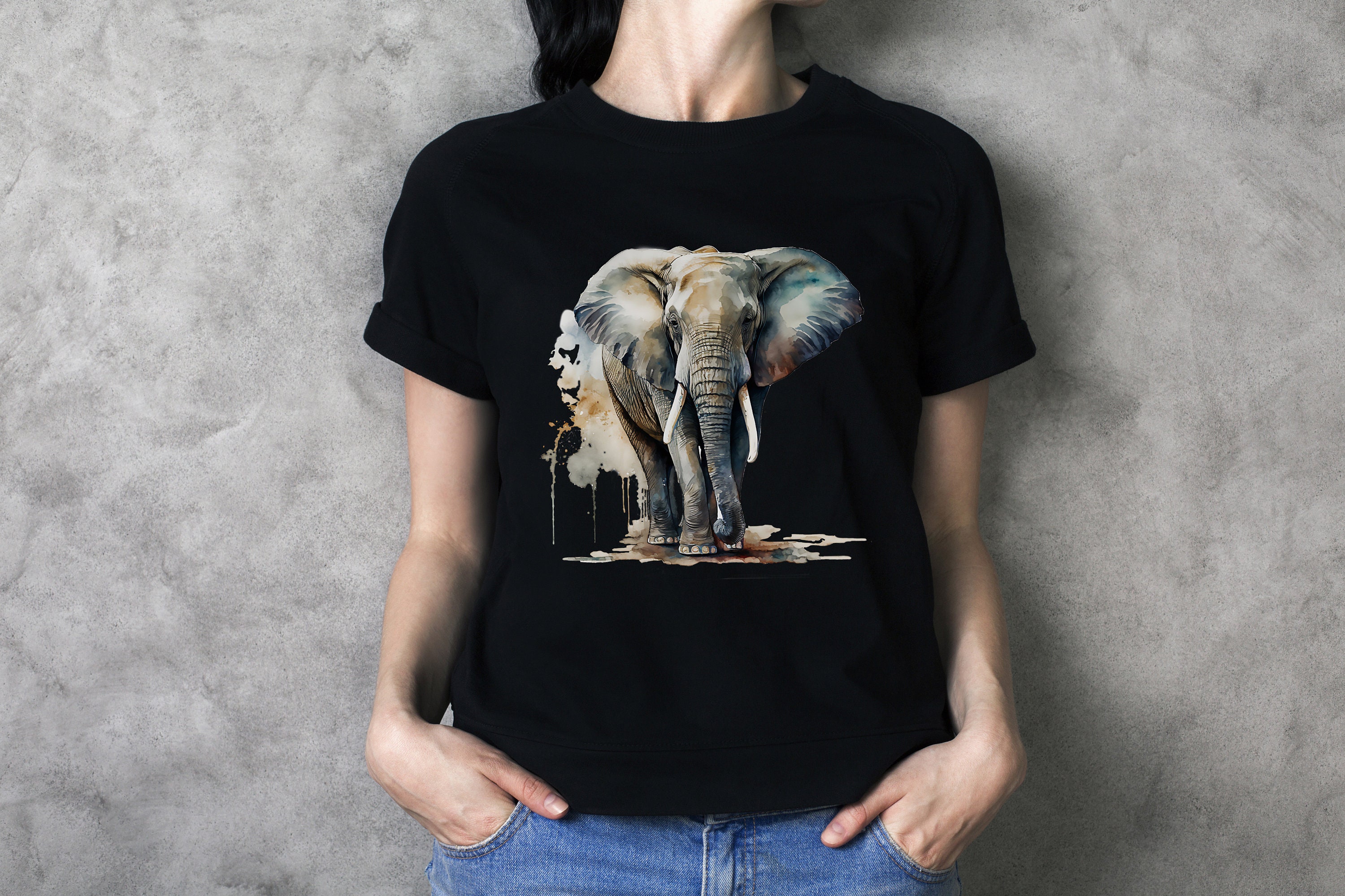 Watercolor Elephant T-shirt, Perfect for Wild Animal Lovers, Indie ...