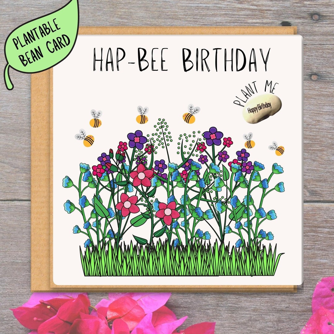 Magic Bean Card, Magic Message Bean, Happy Birthday Karte, Bienenkarte ...