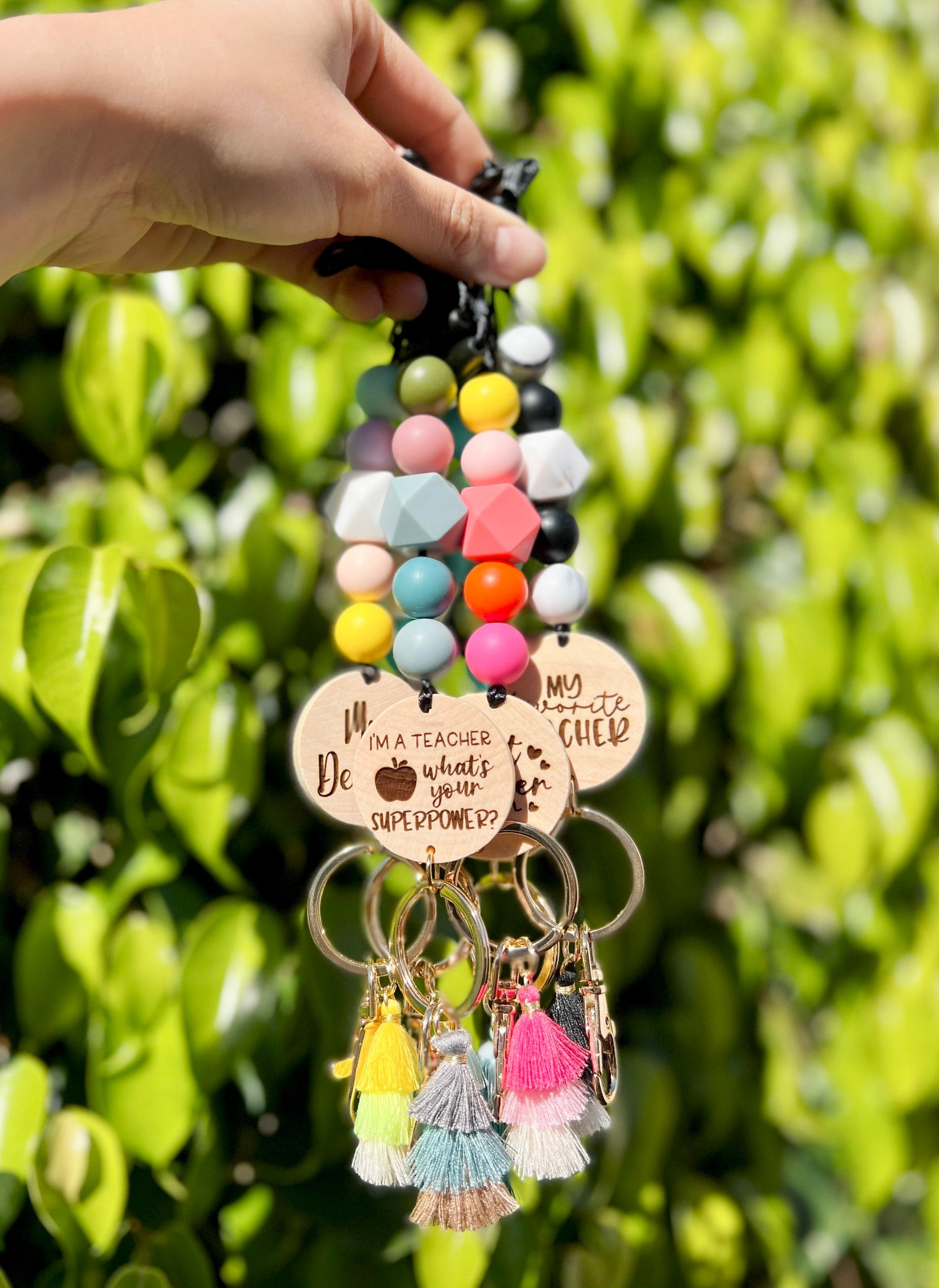Personalized Custom Silicone Beaded Lanyard Necklace for Keys - Etsy