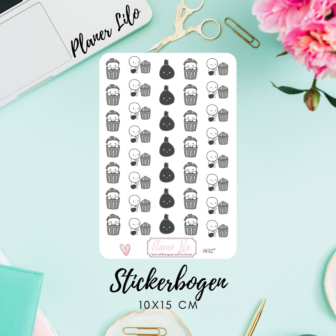 Sticker Emojis Garbage S027journal, Calendar, Planner Stickers ...