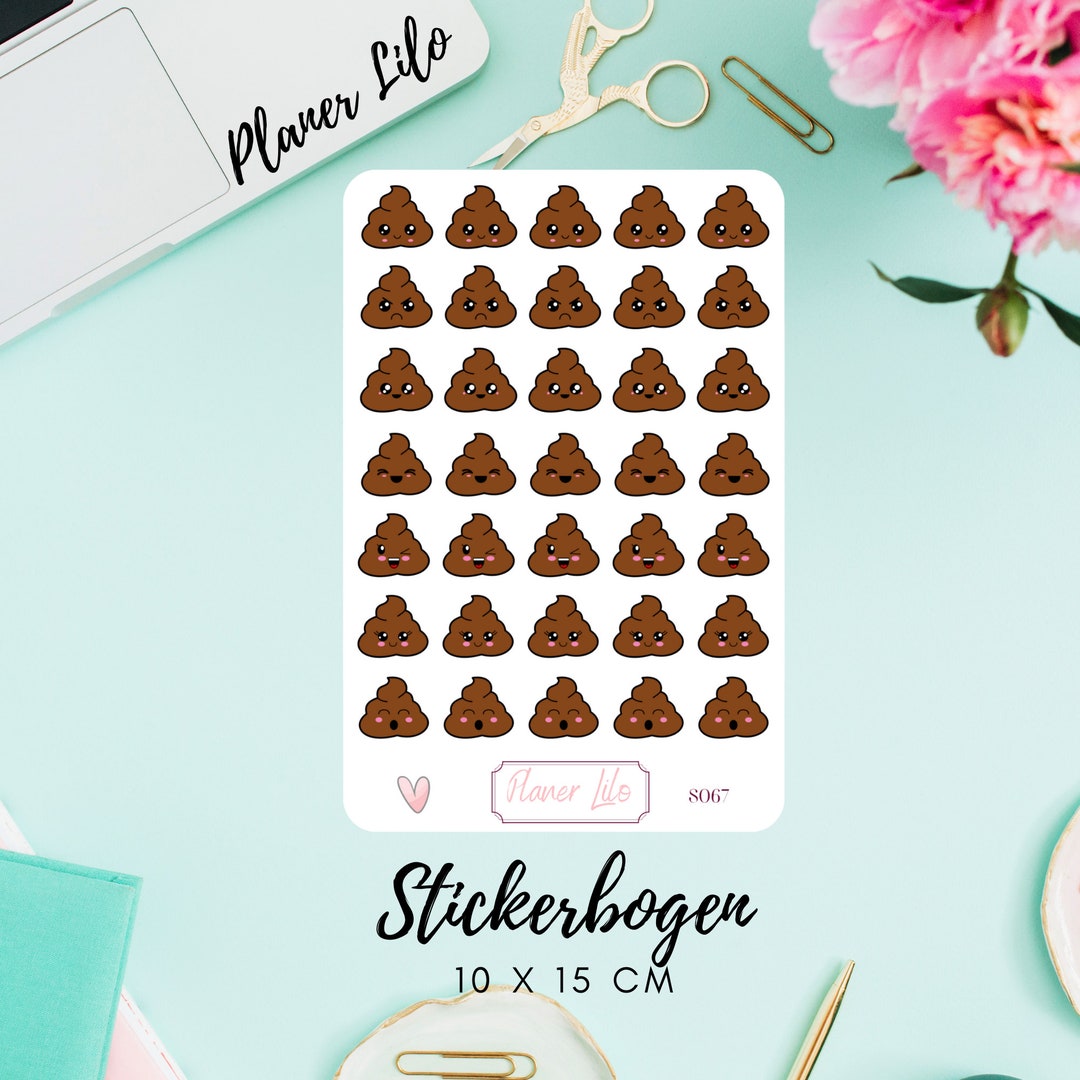 Sticker Sheet Emojis Poop Pile S067 - Etsy