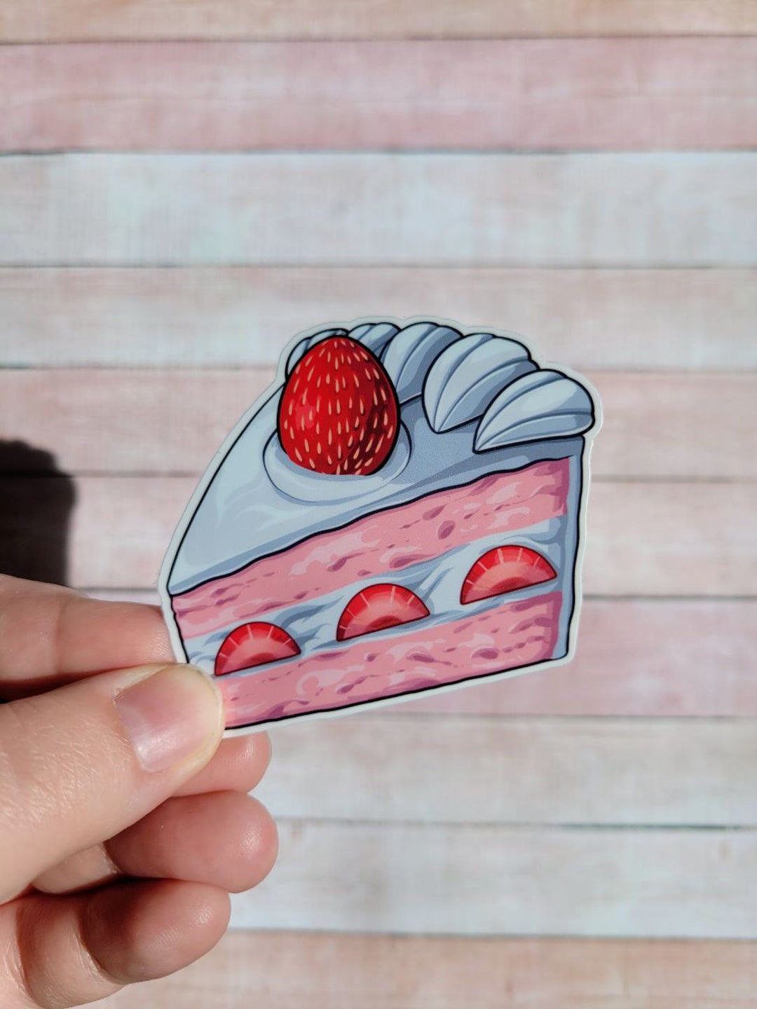 Strawberry Cake Slice Sticker - Etsy