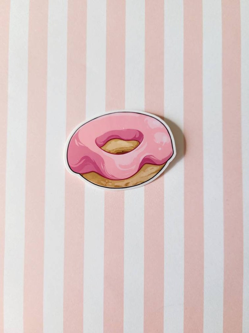 Pink Doughnut Sticker - Etsy