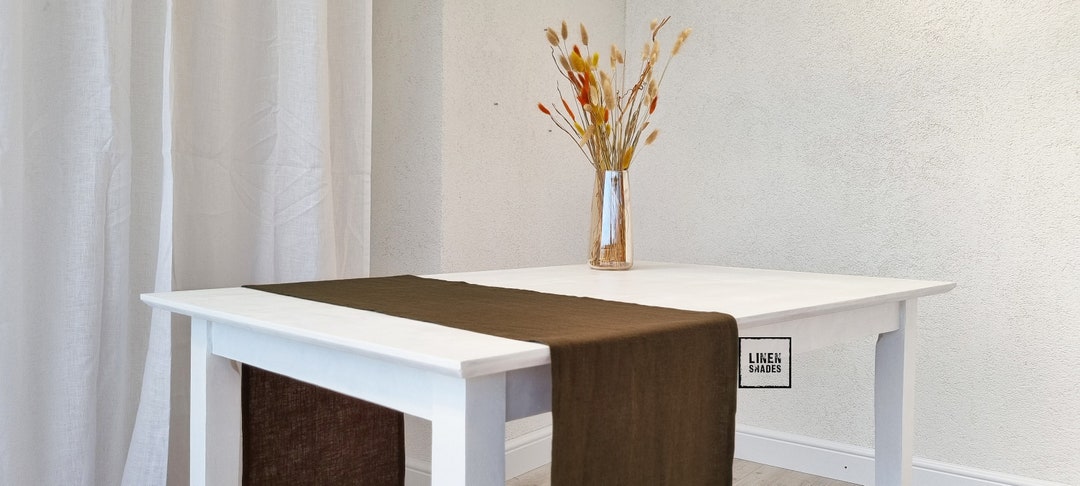 Brown Linen Table Runner. Custom Size Table Runner. Brown Table Runner ...