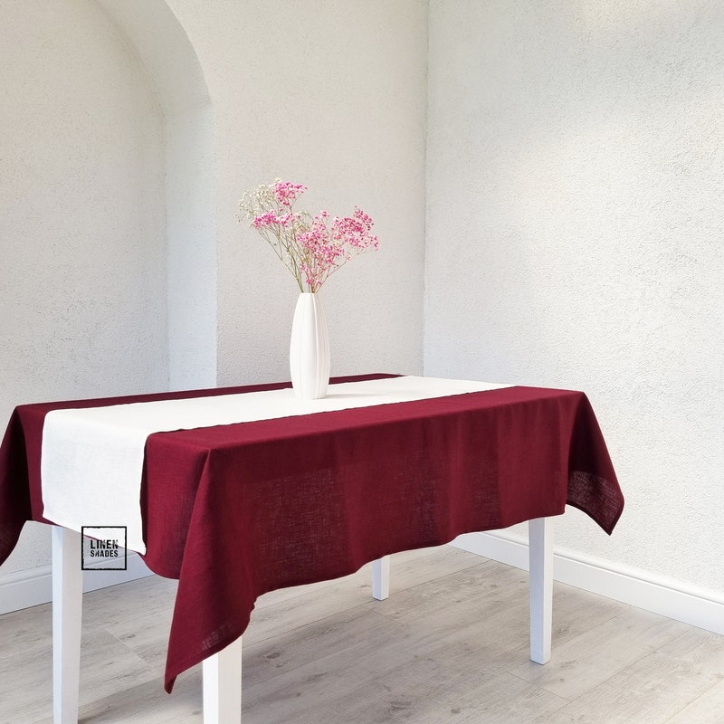 Burgundy Tablecloth - Etsy