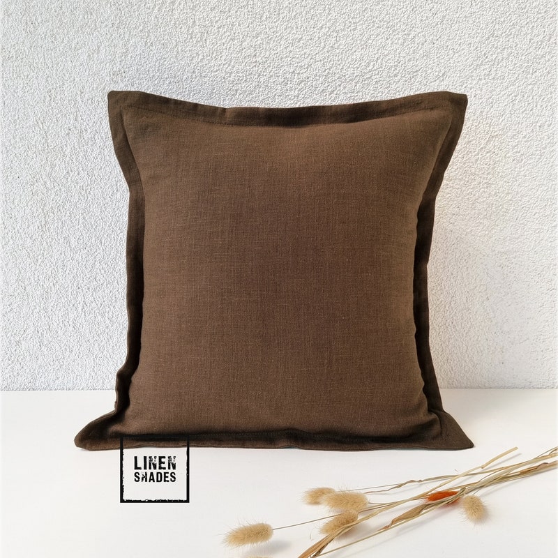 Brown Linen Pillow - Etsy