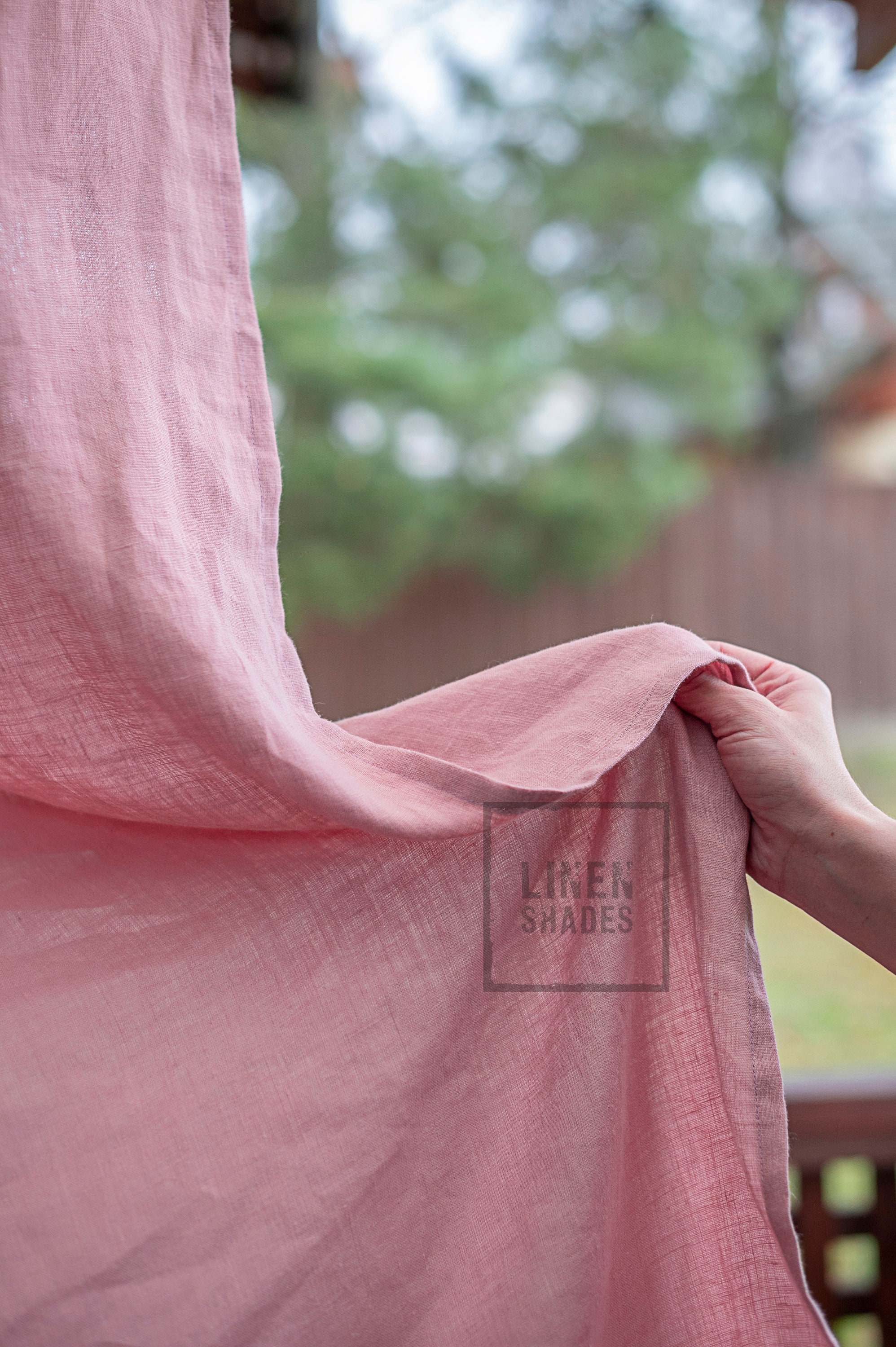 140 Cm 55 Wide Pink Linen Curtain. Pink Living Room - Etsy