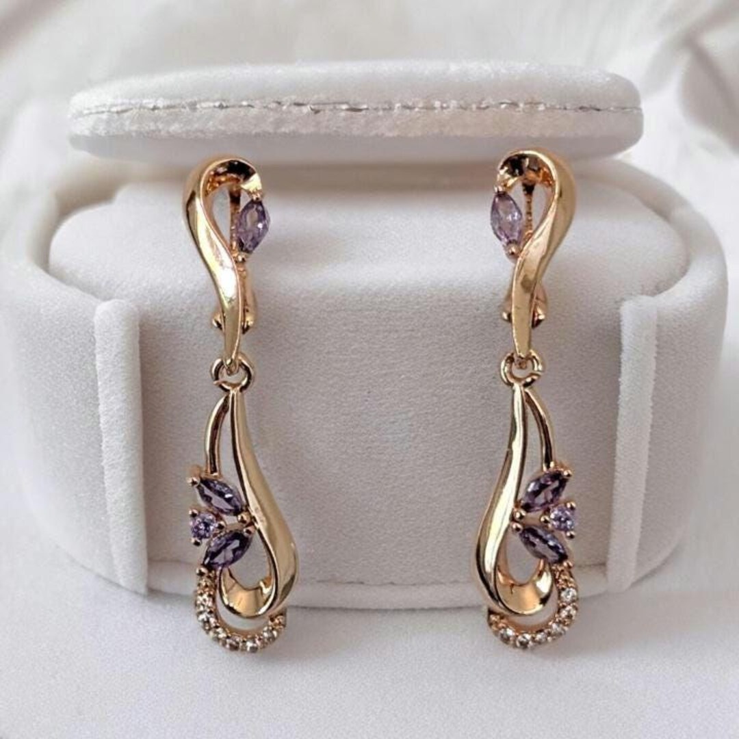 Luxury 14k Rolled Gold With Sample 585 RG Earrings, Vintage Style 1990s ...