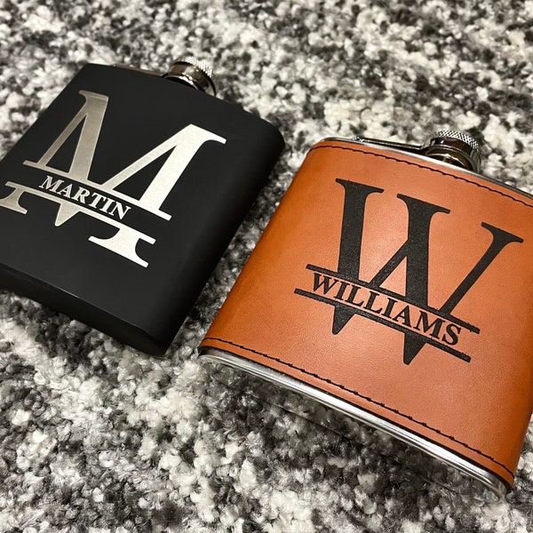 Monogram Flask - Etsy