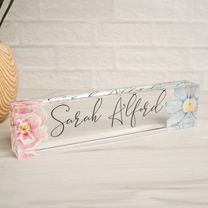 Desk Name Plate for Women, Personalized Gift for Her, Custom Name Plate ...