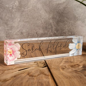 Desk Name Plate for Women, Personalized Gift for Her, Custom Name Plate ...