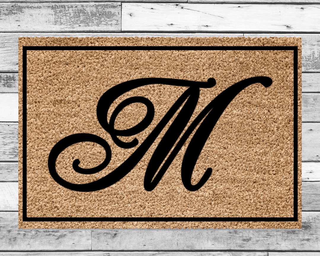 Single Initial Monogram Doormat, Personalized Wedding Housewarming Gift ...