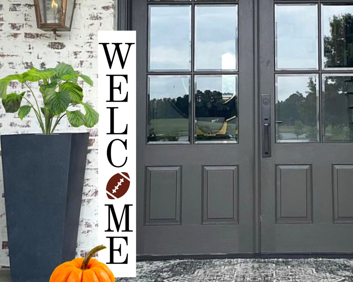 Welcome Football Porch Sign Front Porch Sign Football - Etsy