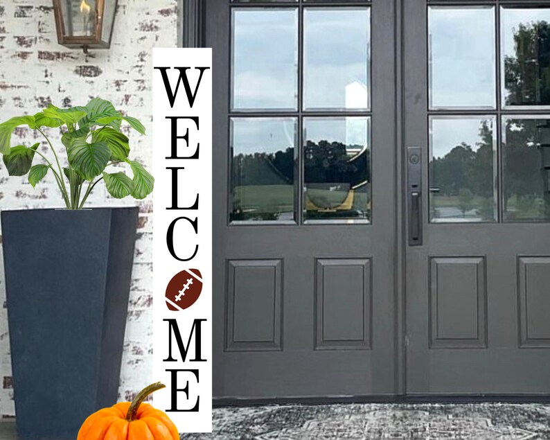 Welcome Football Porch Sign Front Porch Sign Football - Etsy