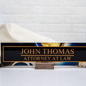 Personalized Name Plate for Desk With Wood Stand, Office Decor ...