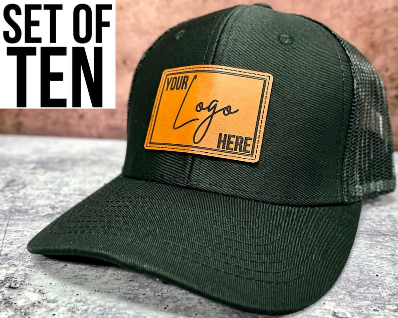 Custom Trucker Leather Patch Hat Personalized Logo or Text - Etsy