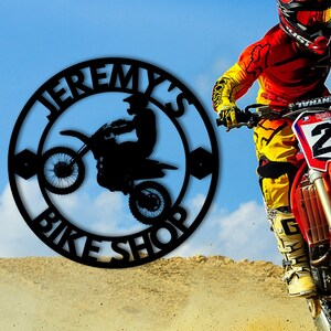 Personalized Dirtbike Sign, Custom Metal Motorcycle Sign, Personalized ...