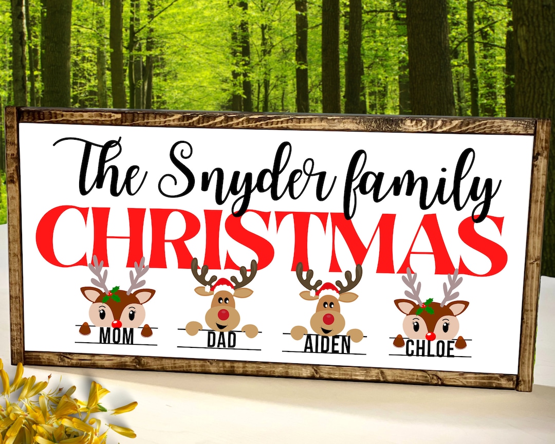 Personalized Christmas Family Sign, Merry Christmas Sign, Christmas ...