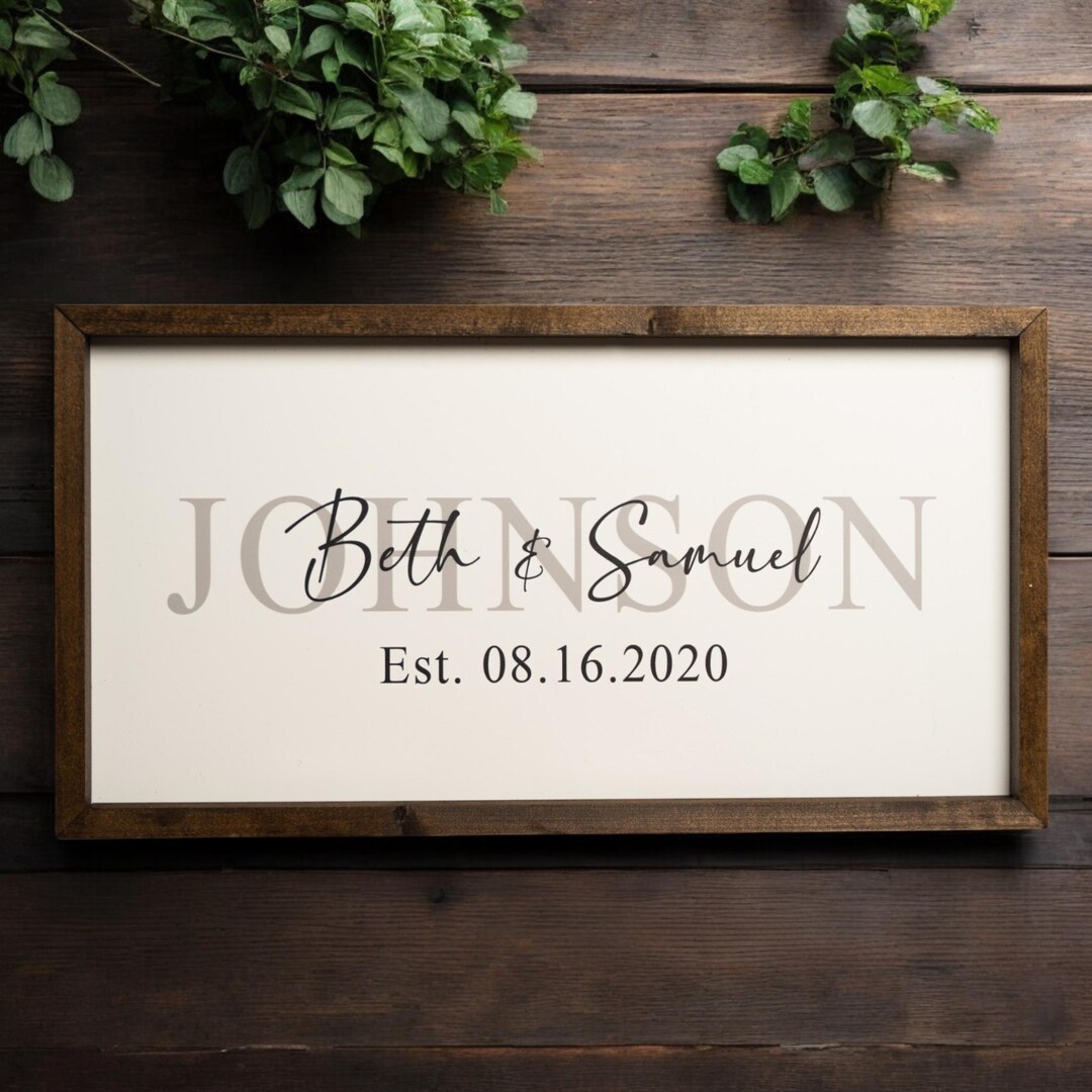 Personalized Last Name Sign With Names and Established Date ...