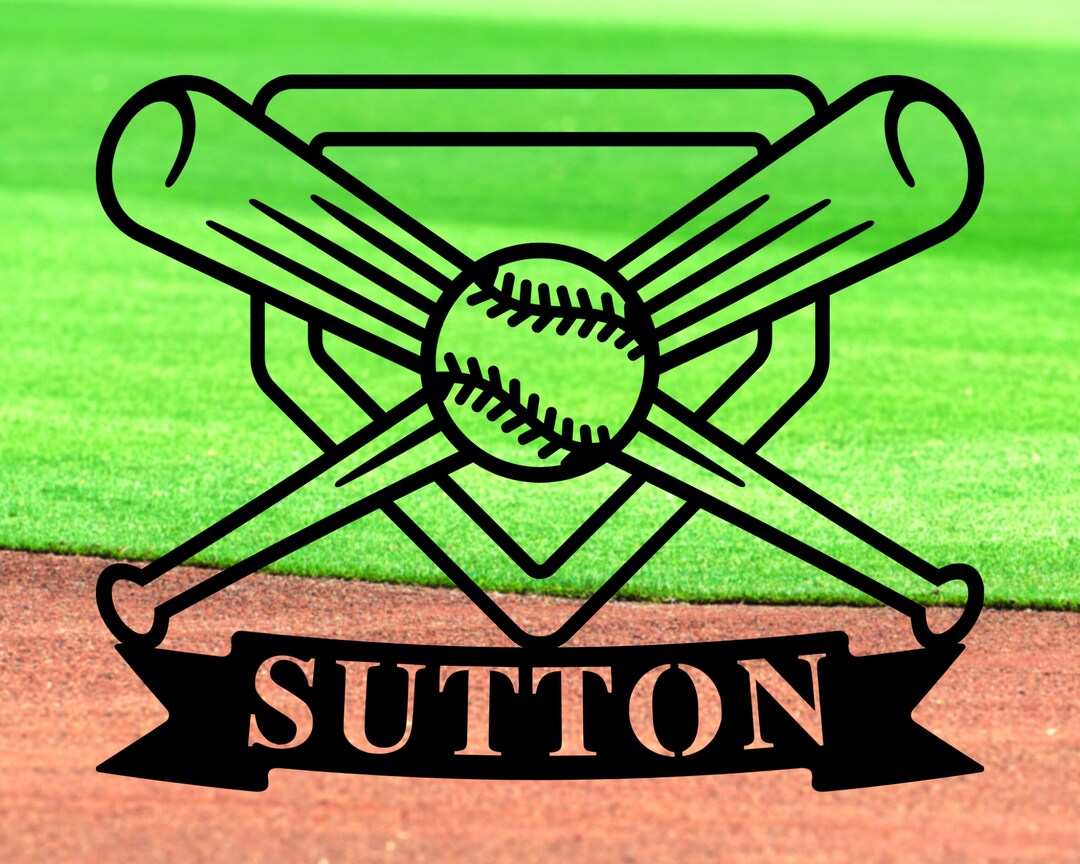 Personalized Baseball Metal Sign, Baseball Bat Name Sign, Custom ...